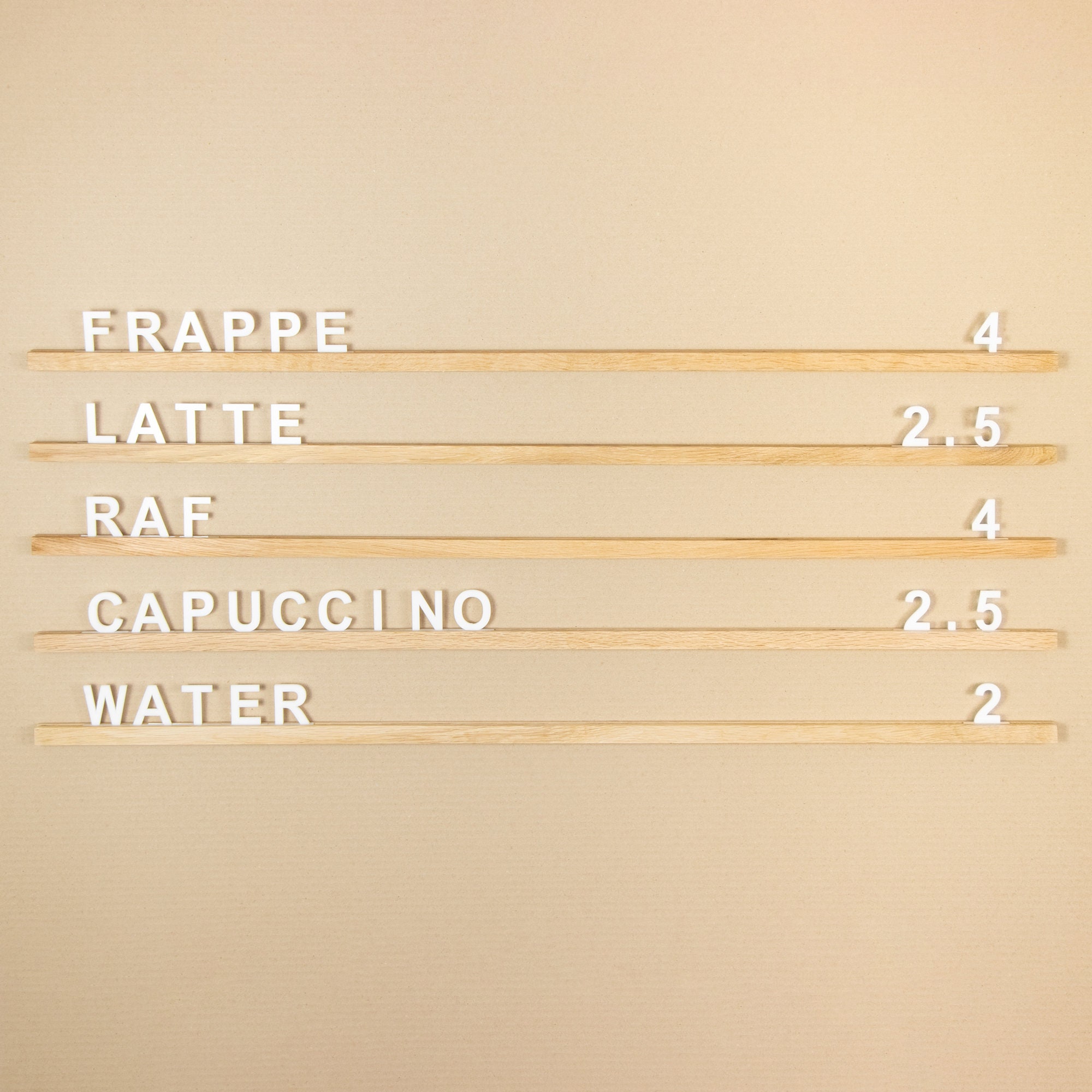 Message Board With Numbers, Wood Wall Menu Board, Cafe Menu Holder ...