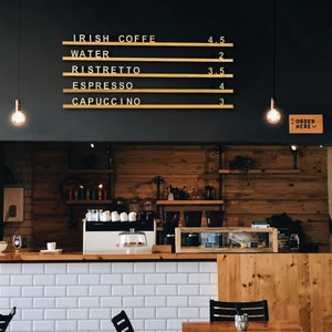 Letter Board, Message Board, Personalized Wall Menu, Wall Mounted Menu ...