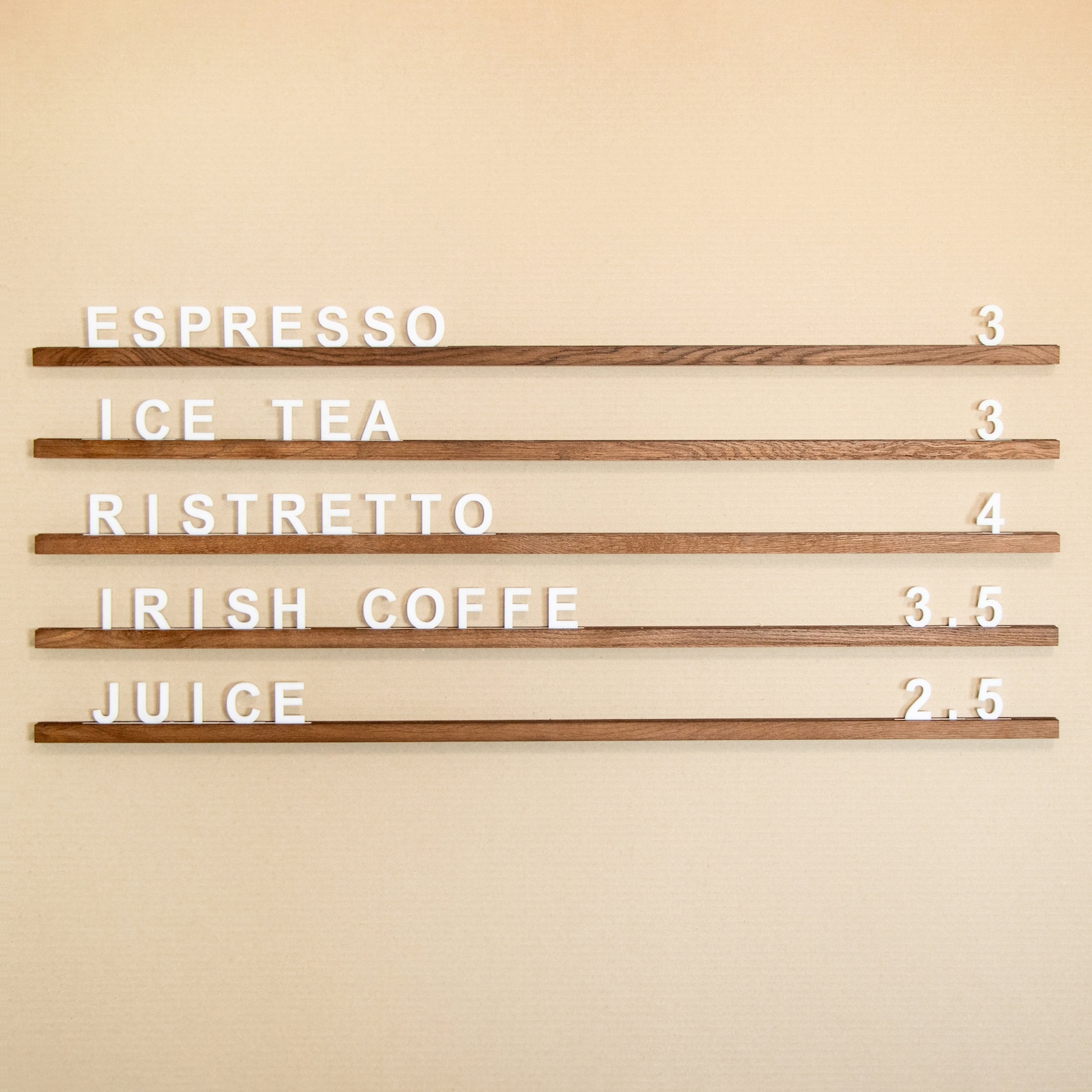 Menu Board, Wall Menu, Changeable Letter Board, Oak Menu Board, Cafe ...