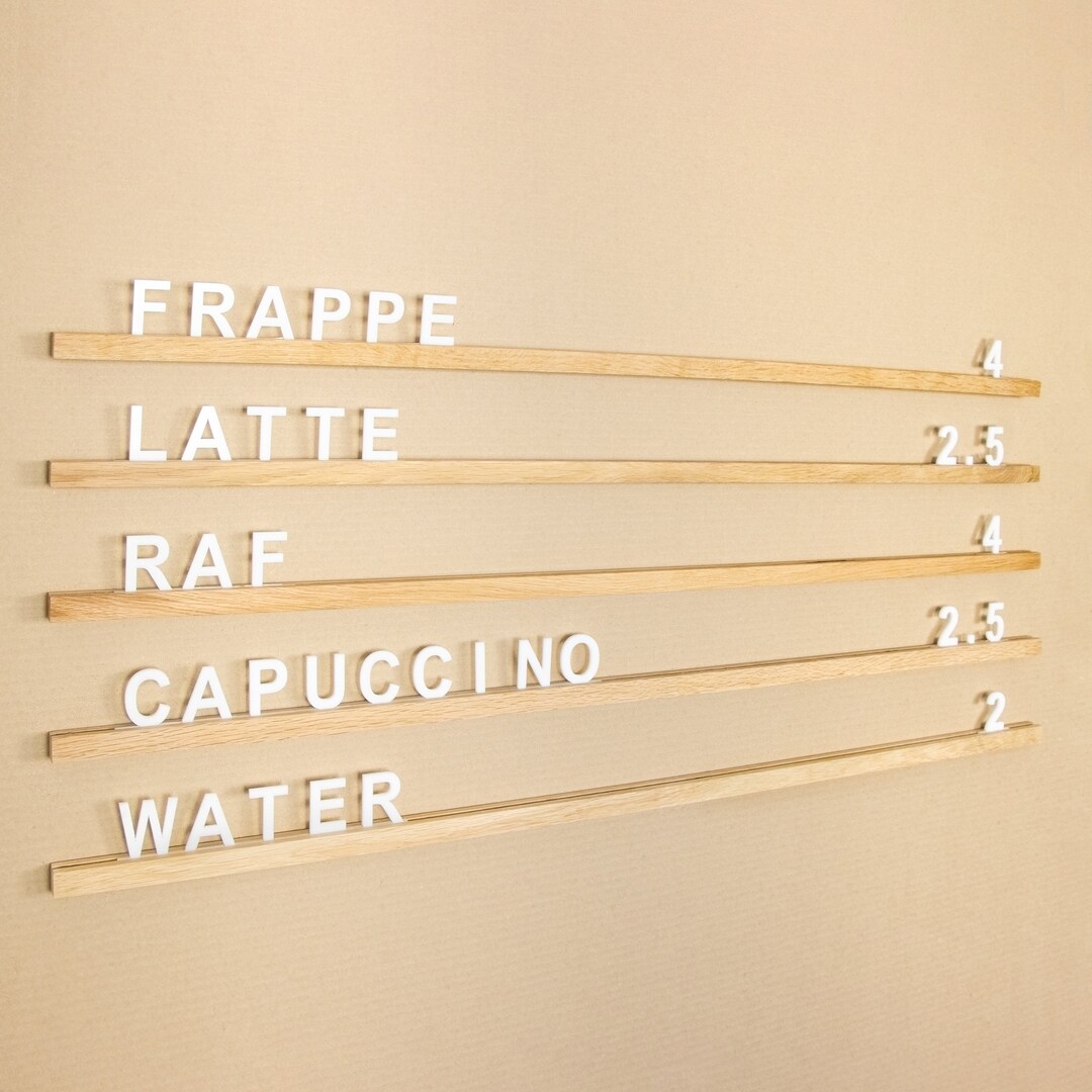 Message Board With Numbers, Wood Wall Menu Board, Cafe Menu Holder ...