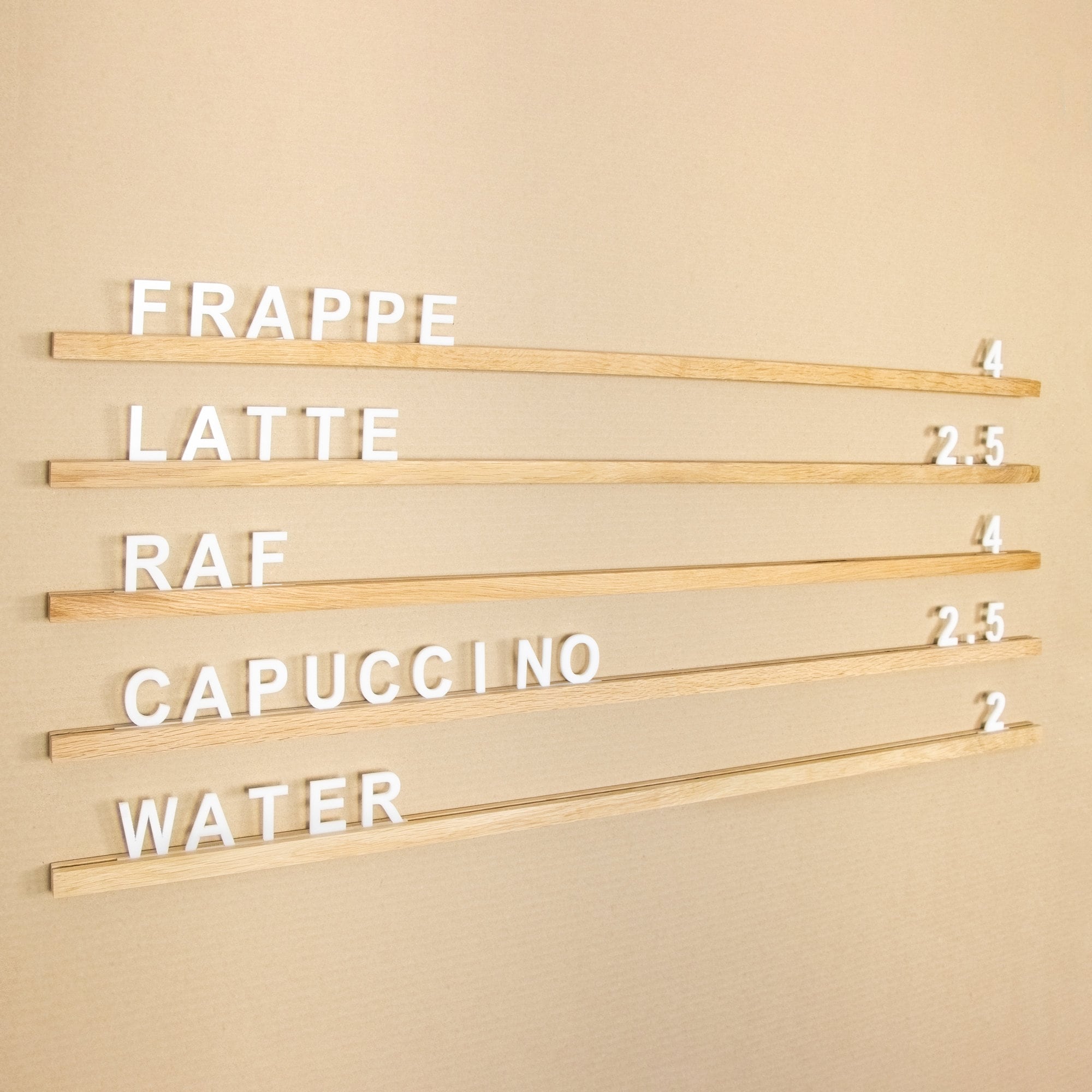 Message Board With Numbers, Wood Wall Menu Board, Cafe Menu Holder ...