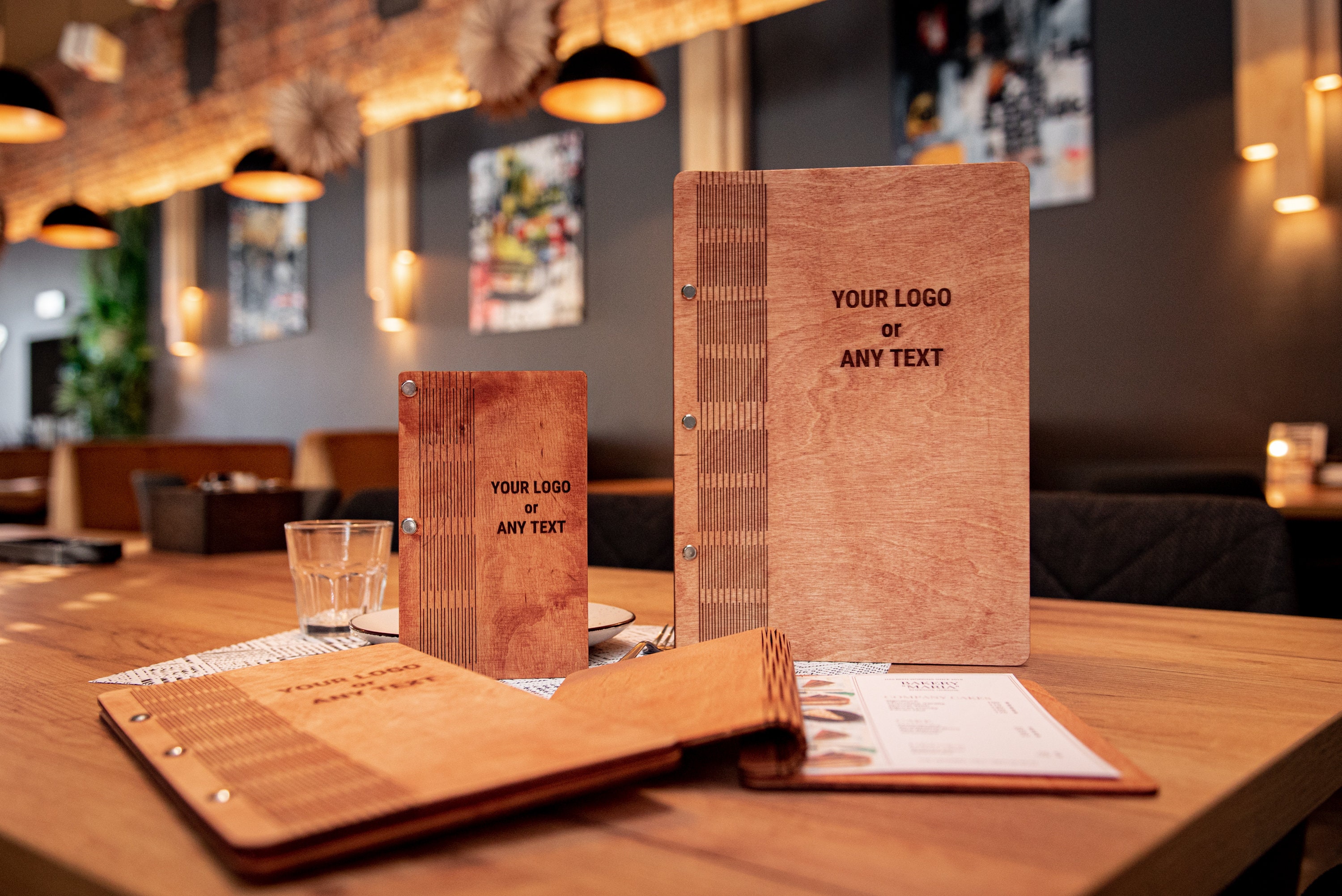 Restaurant Menu Holder, Custom Restaurant Menu Folder, Wooden Bar Menu ...