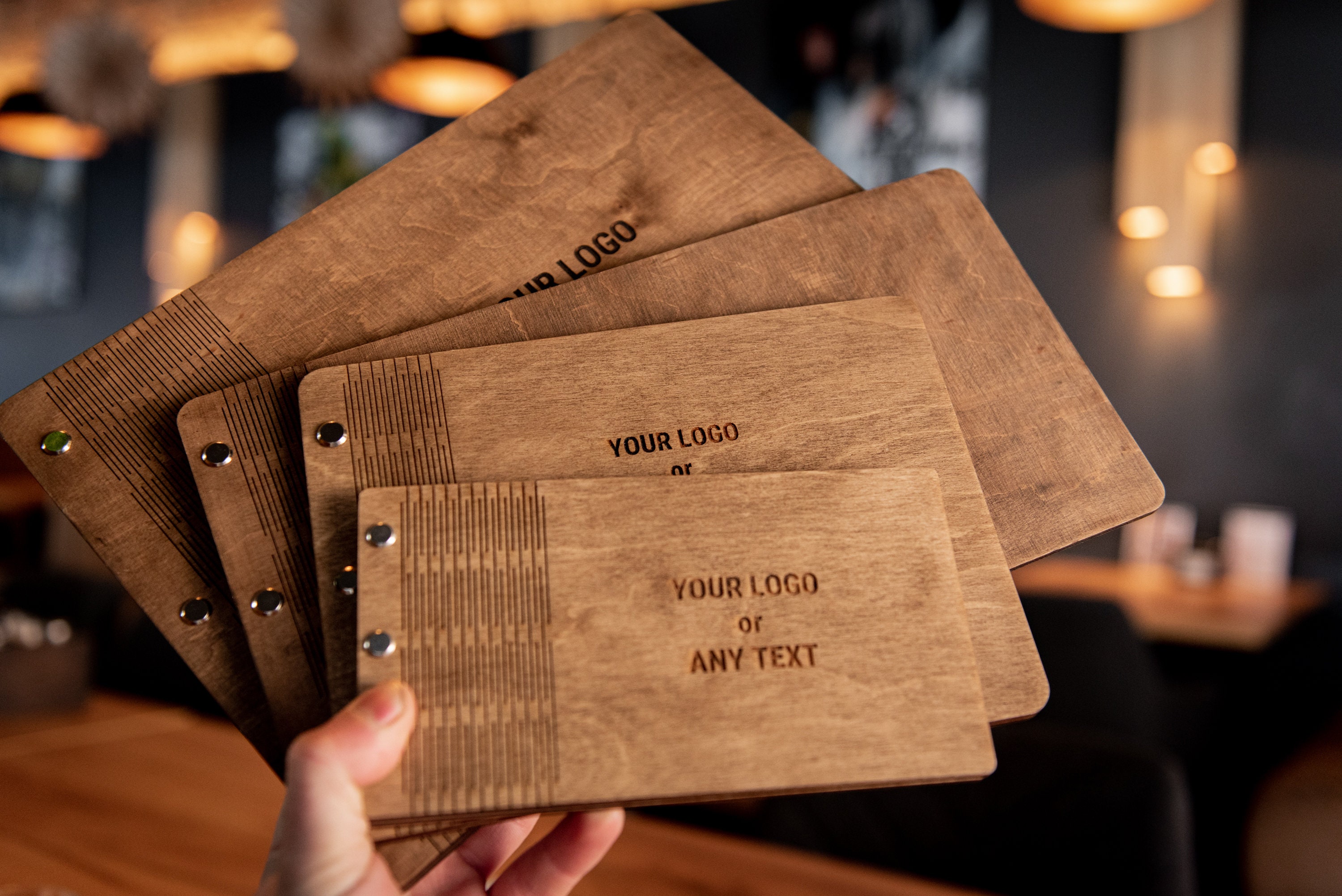 Wood Menu Holder, Engraved Menu Holder, Restaurant Menu Folder, Cafe ...