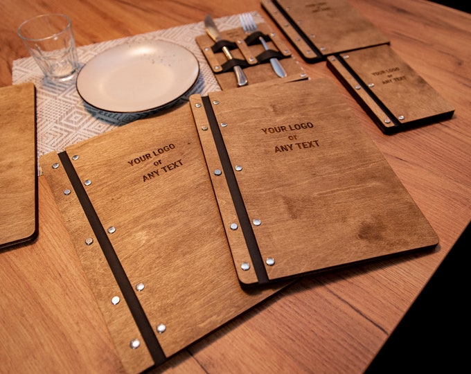 Engraved Menu Holder, Restaurant Menu Cover, Custom Restaurant Menu ...