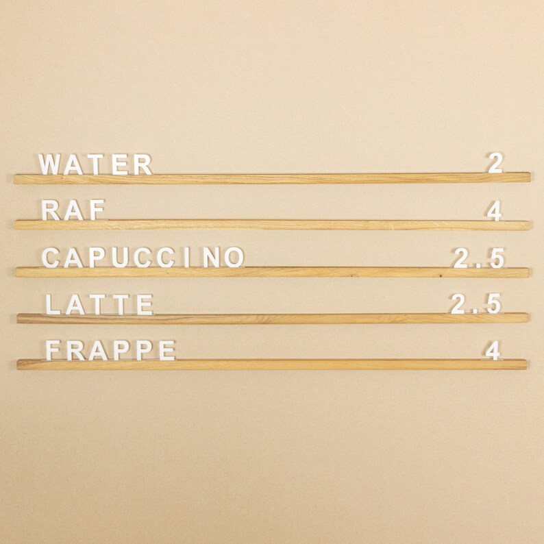 Changeable Letter Board, Cafe Menu Holder, Coffee Bar Sign ...