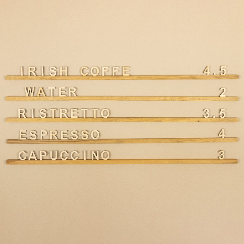 Letter Board, Message Board, Personalized Wall Menu, Wall Mounted Menu ...