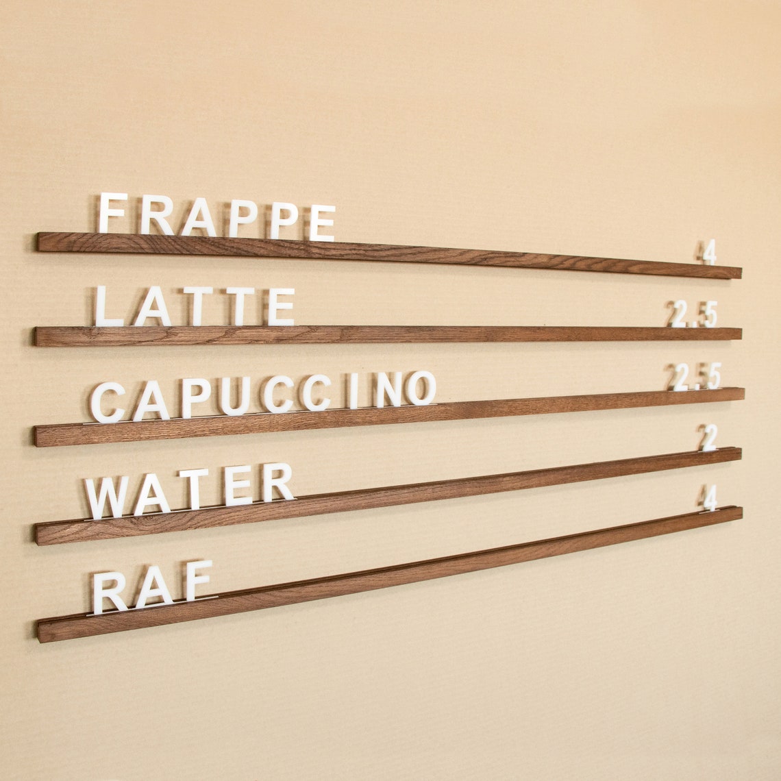 Menu Board, Wall Menu, Changeable Letter Board, Oak Menu Board, Cafe ...