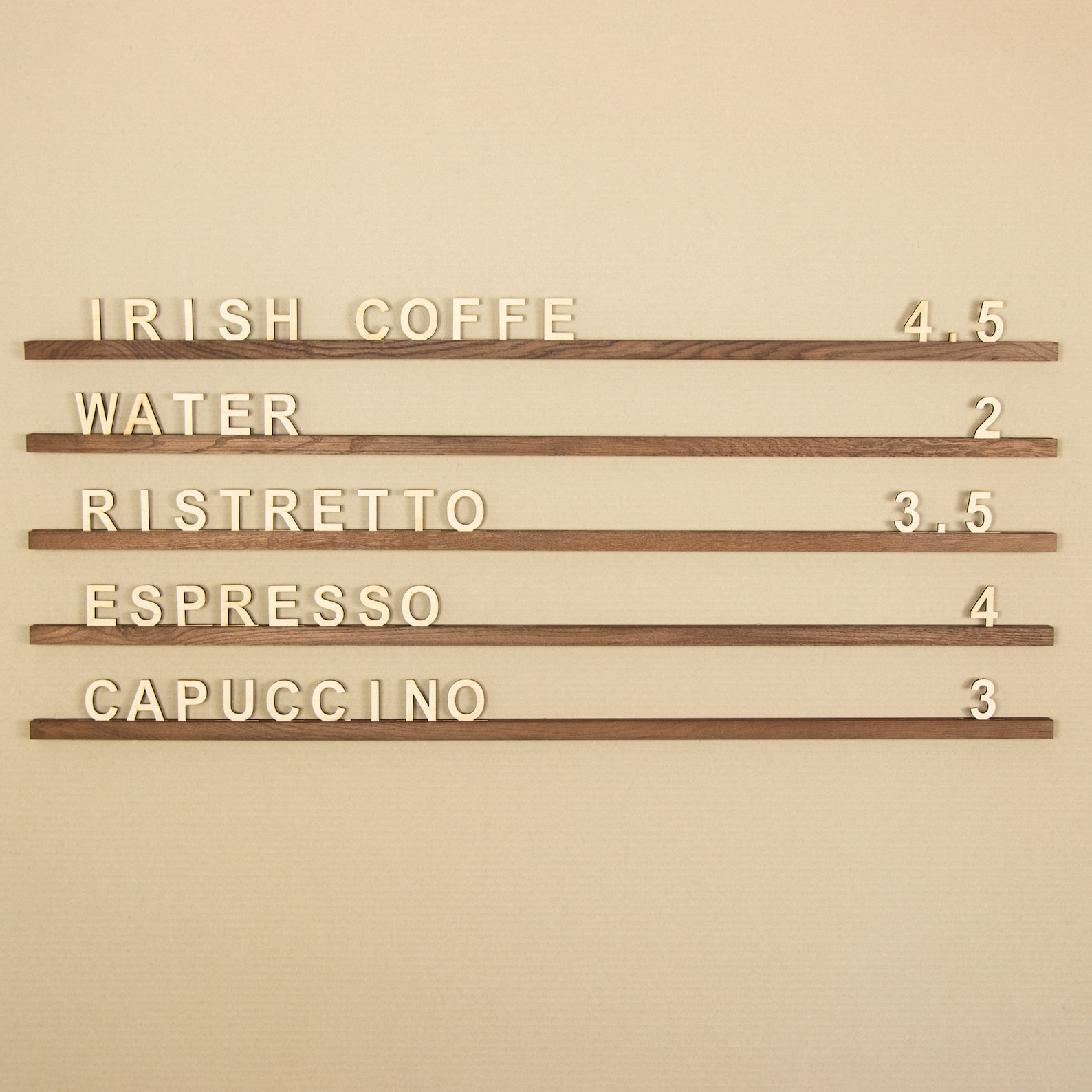 Wall Mounted Menu Rails With Changeable Letters, Wood Wall Menu Board ...