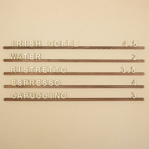 Wall Mounted Menu Rails With Changeable Letters, Wood Wall Menu Board ...