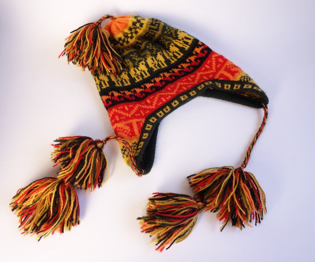 Vintage Peruvian Alpaca Wool Chullo Hat / Traditional Peru Hat - Etsy UK