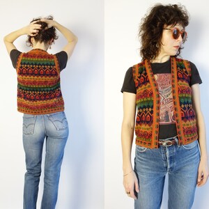 Vintage Alpaca Wool Vest/coloful Peruvian Wool Vest/ethnic Wool Vest ...