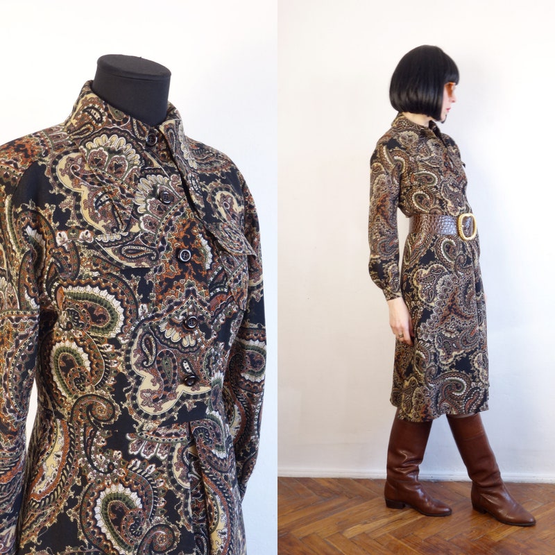 70s Paisley Dress - Etsy