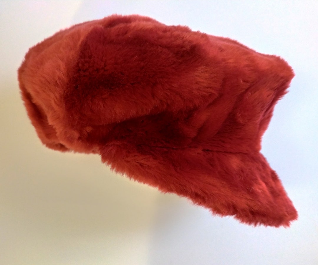 Vintage Red Fur Hat/gogo Girl Hat/visor Fur Beret/mod Hat/party Fur Hat ...