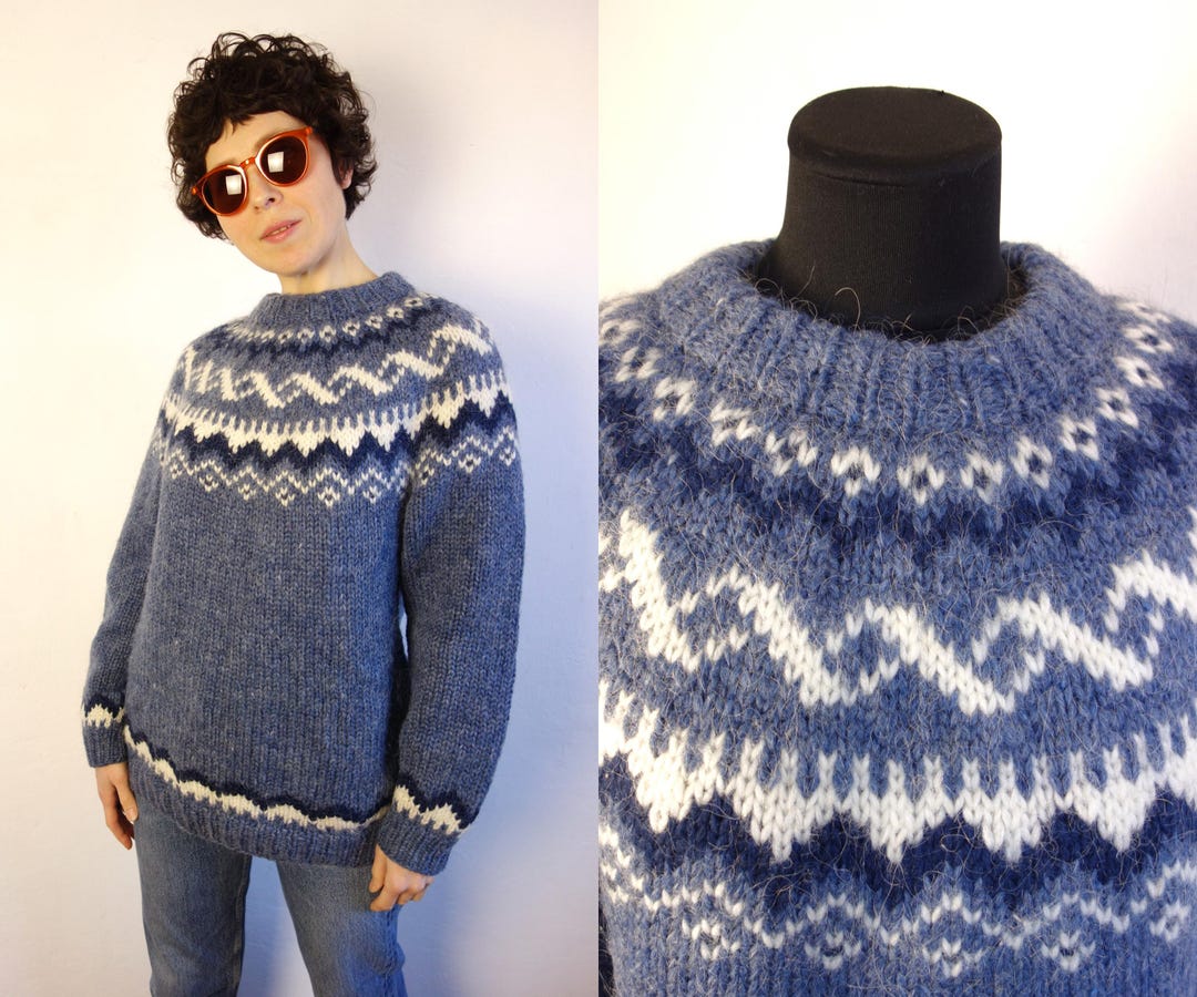 Unisex Icelandic Hand Knit Wool Sweater/traditional Scandinavian ...