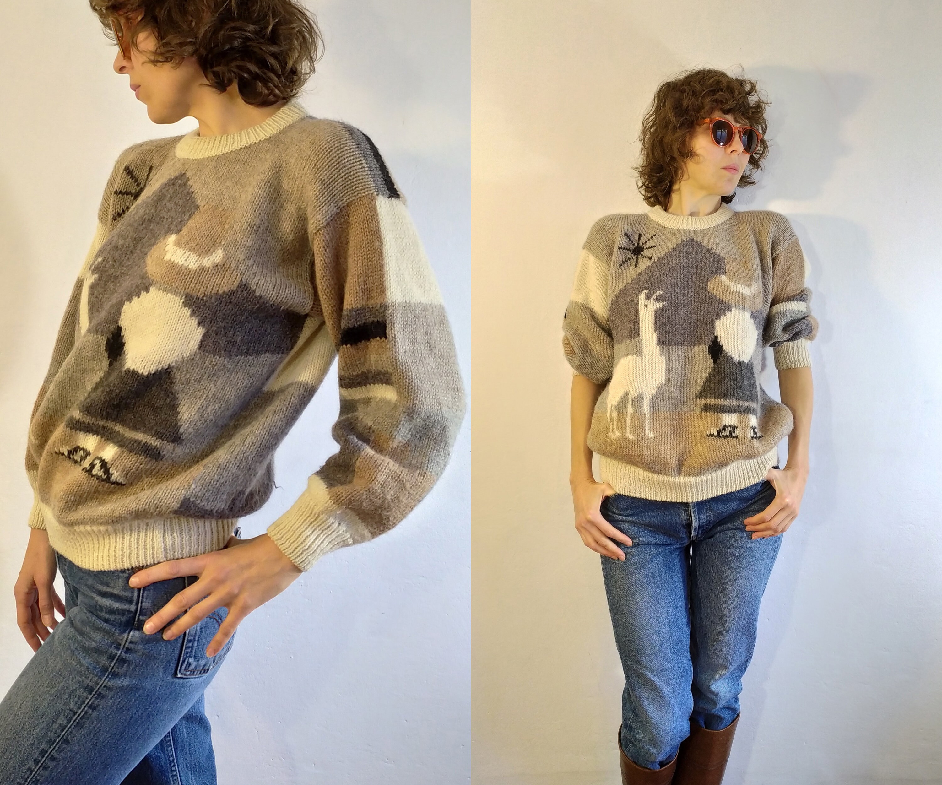 Peru Alpaca Wool Sweater/peruvian Knit Sweater/alpaca Pattern - Etsy