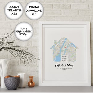 Our First Home House Map New Home First Gifts for Couple Home Map ...