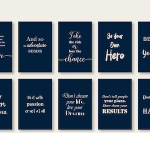 16"x20" 24"x36" Navy Blue Inspirational Motivational Quotes Printable ...