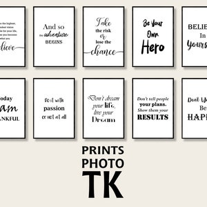 Inspirational Motivational Quotes Printable Bundle Set of 10 Wall Art ...