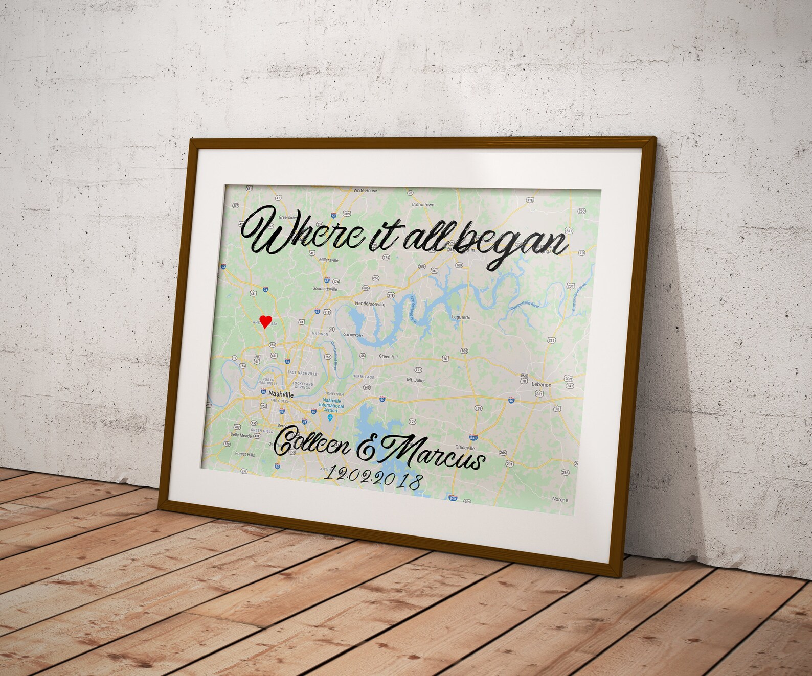 Where It All Began Custom Print Wedding Gift for Couple Personalized ...