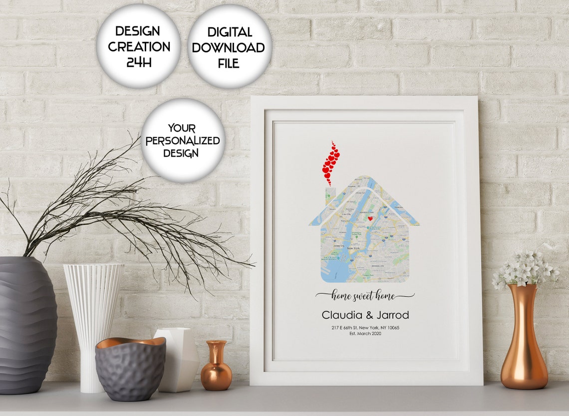 Home Sweet Home Map Home Story Map Art Family Personalized Art First ...