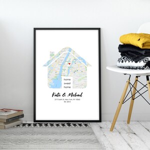 Our First Home House Map New Home First Gifts for Couple Home Map ...