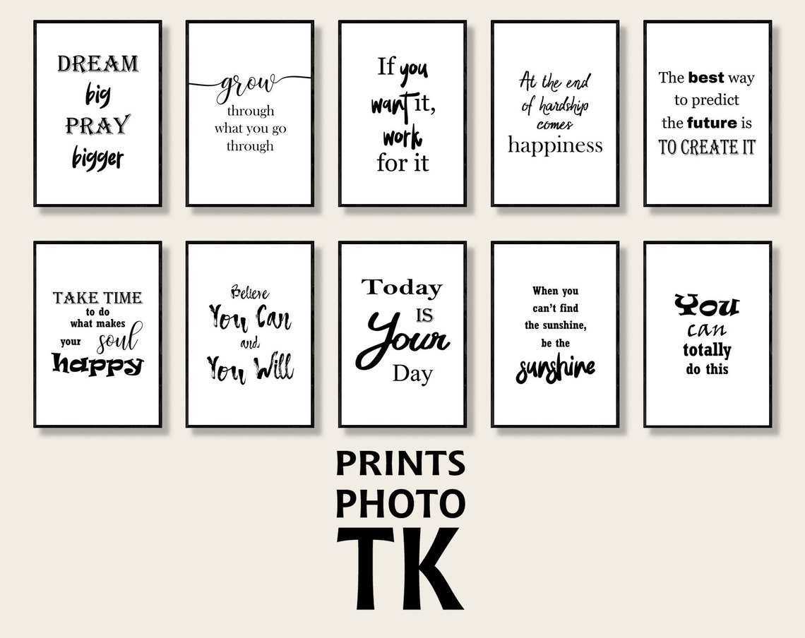 Inspirational Motivational Quotes Printable Bundle Set of 10 - Etsy