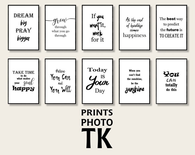 Inspirational Quotes Motivational Quotes Printable Set of 20 Printable ...