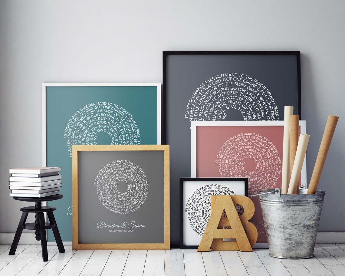 Custom Song Lyric Printablecustom Song Lyric Wall Artvinyl | Etsy