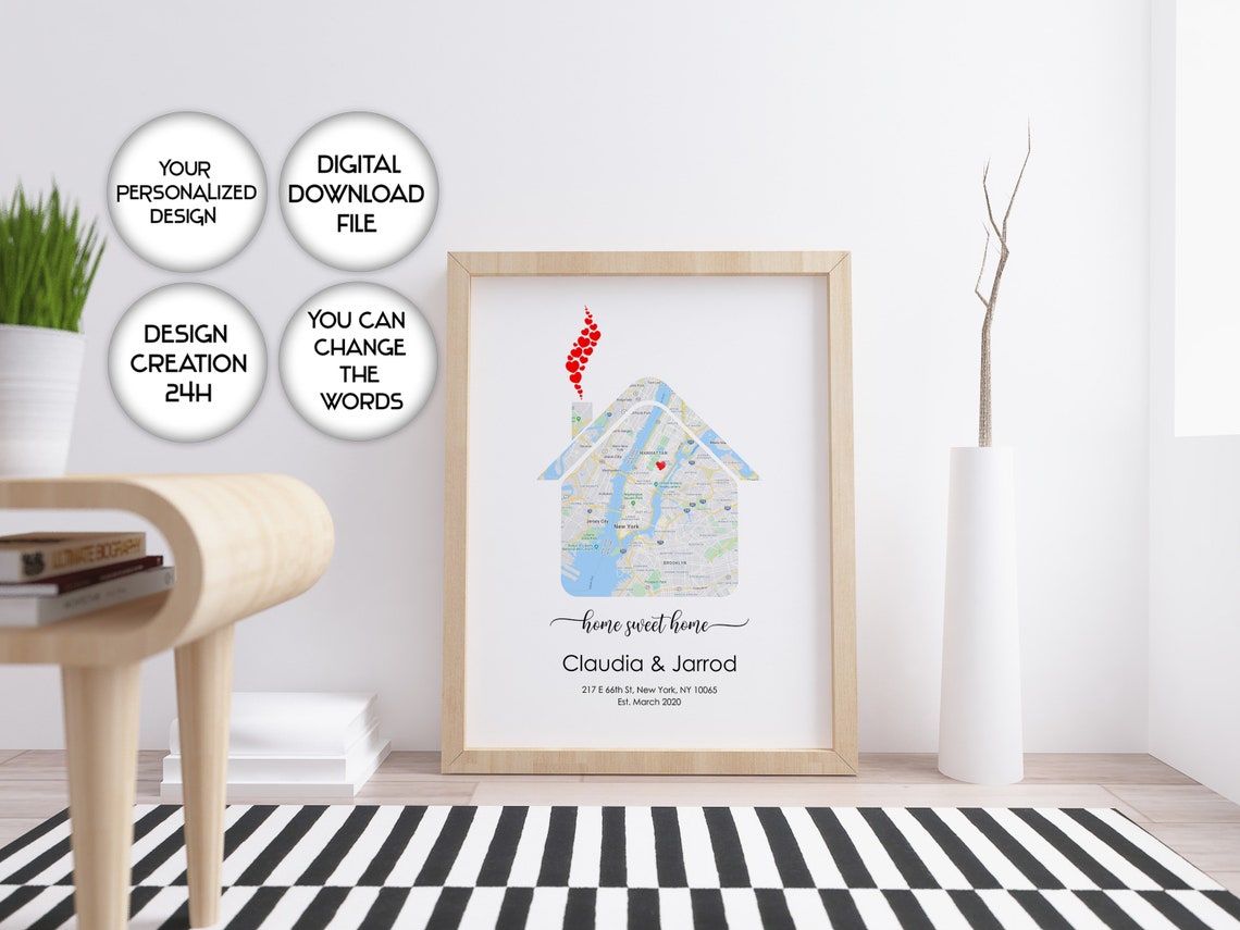 Home Sweet Home Map Home Story Map Art Family Personalized Art First ...