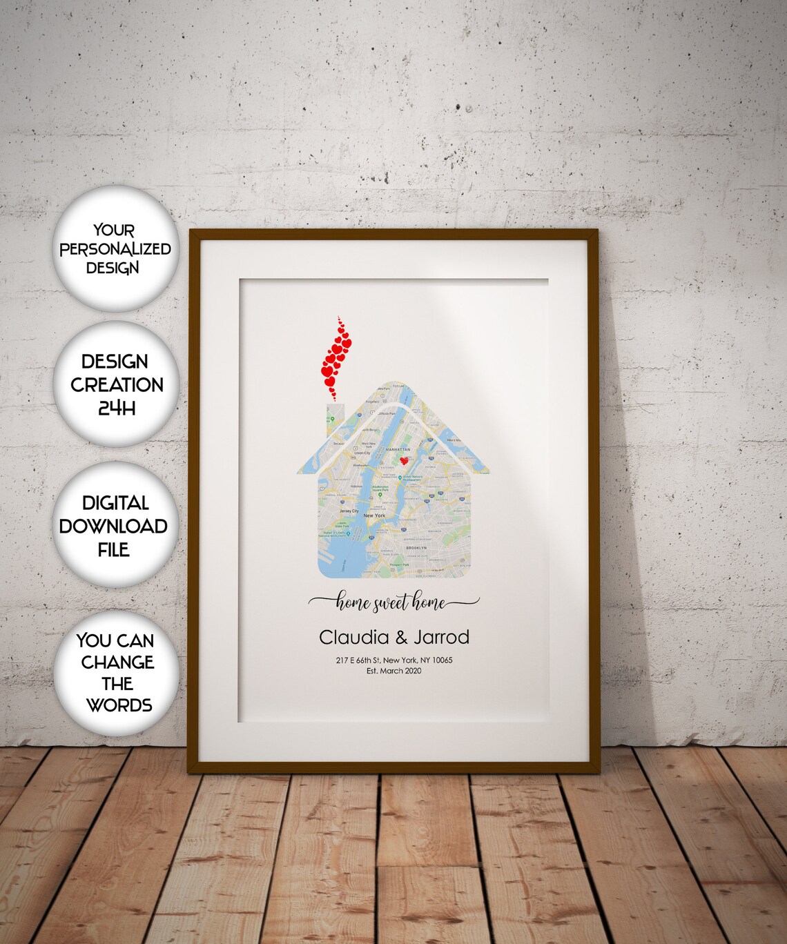 Home Sweet Home Map Home Story Map Art Family Personalized Art First ...