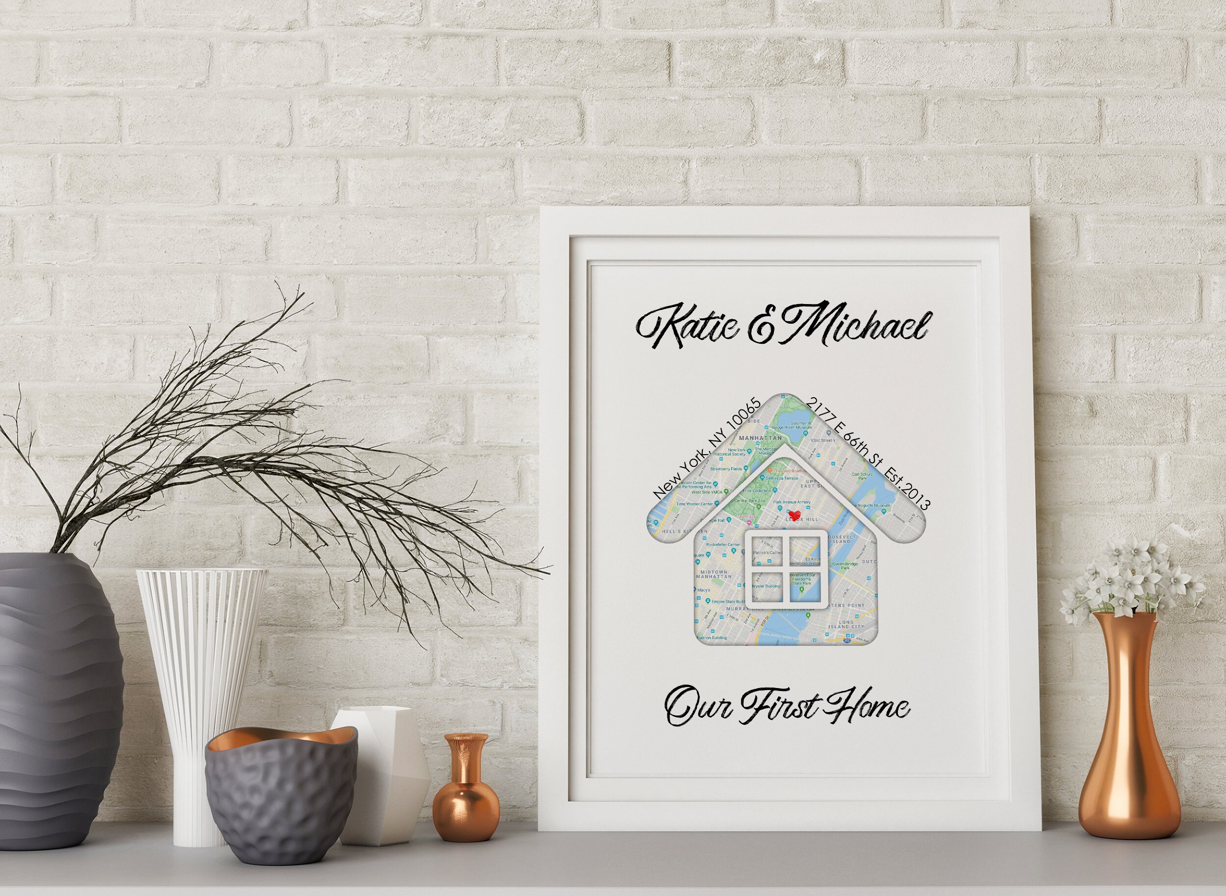 Our First Home Map Our First Home New Home Gift for Wedding - Etsy
