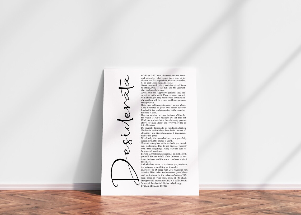 Desiderata Sign, Desiderata Art, Desiderata Printable, Desiderata Poem ...