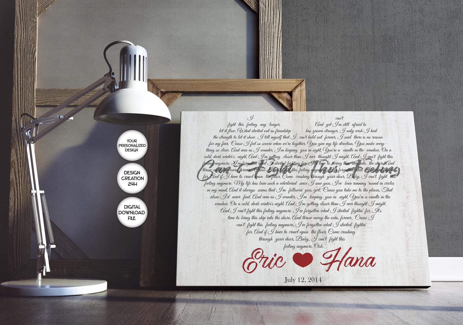 Personalized Song Print, Custom Song Lyrics Print, Heart Shaped Lyrics ...