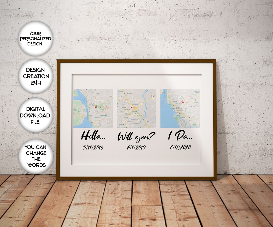 Custom Anniversary Map Print, Aniversario Gift for Husband, Aniversario ...