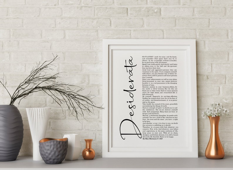 Desiderata Sign Desiderata Art Desiderata Printable - Etsy