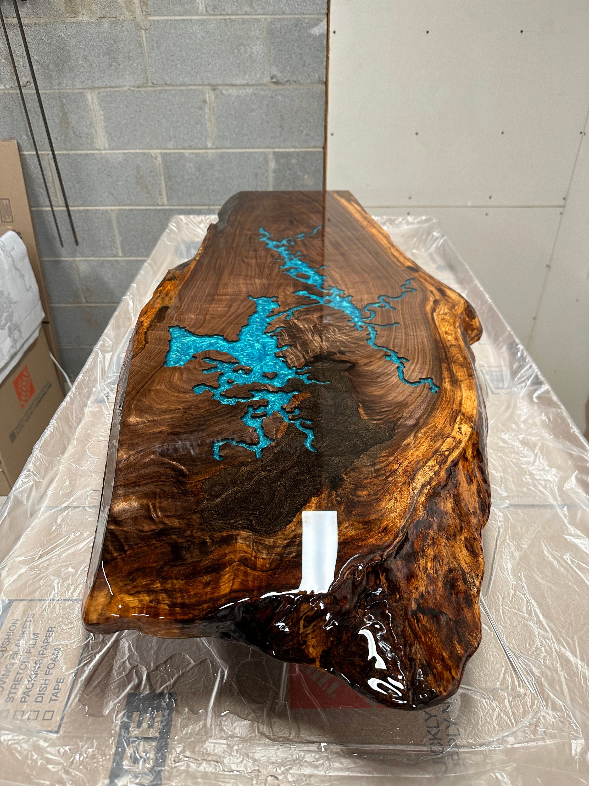 Custom Epoxy Resin River Table - Lake Table. Coffee, Cabin, Dining ...