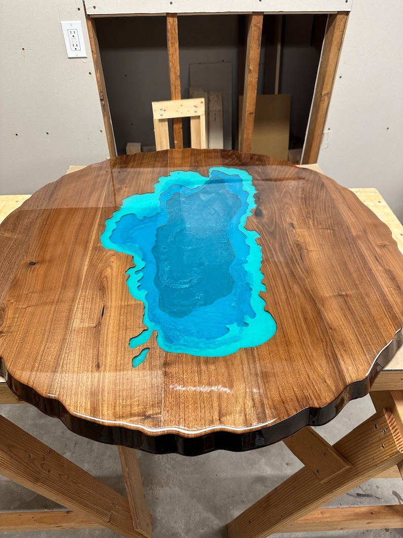 Custom Epoxy Resin River Table - Lake Table. Coffee, Cabin, Dining ...