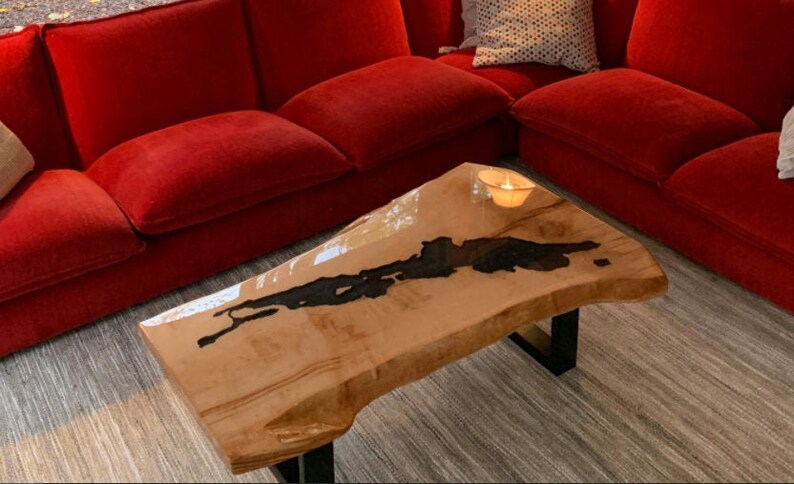 Custom Epoxy Resin River Table Lake Table. Coffee Cabin - Etsy
