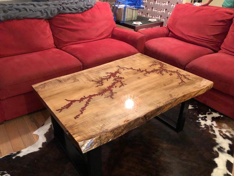 Custom Epoxy Resin River Table Lake Table. Coffee Cabin - Etsy