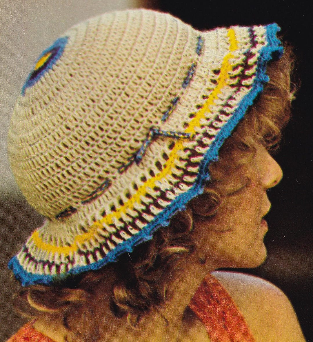 Vintage 4‑colour Crochet Hat – PDF Pattern | Striped Crown • Sport/dk ...
