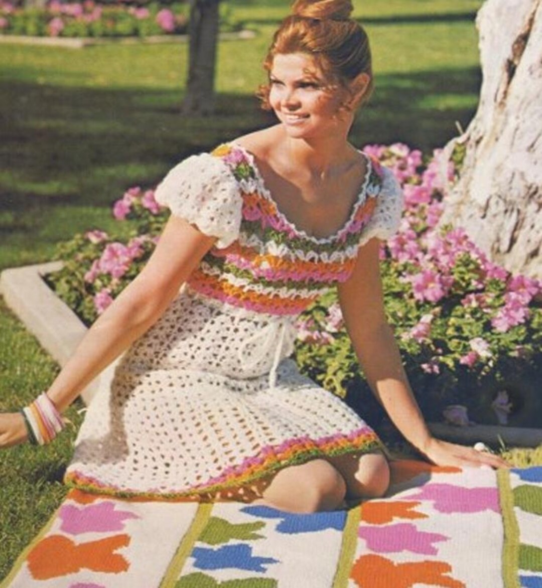 Vintage Peasant Dress Crochet Pattern – Modern Rewritten PDF Shell ...