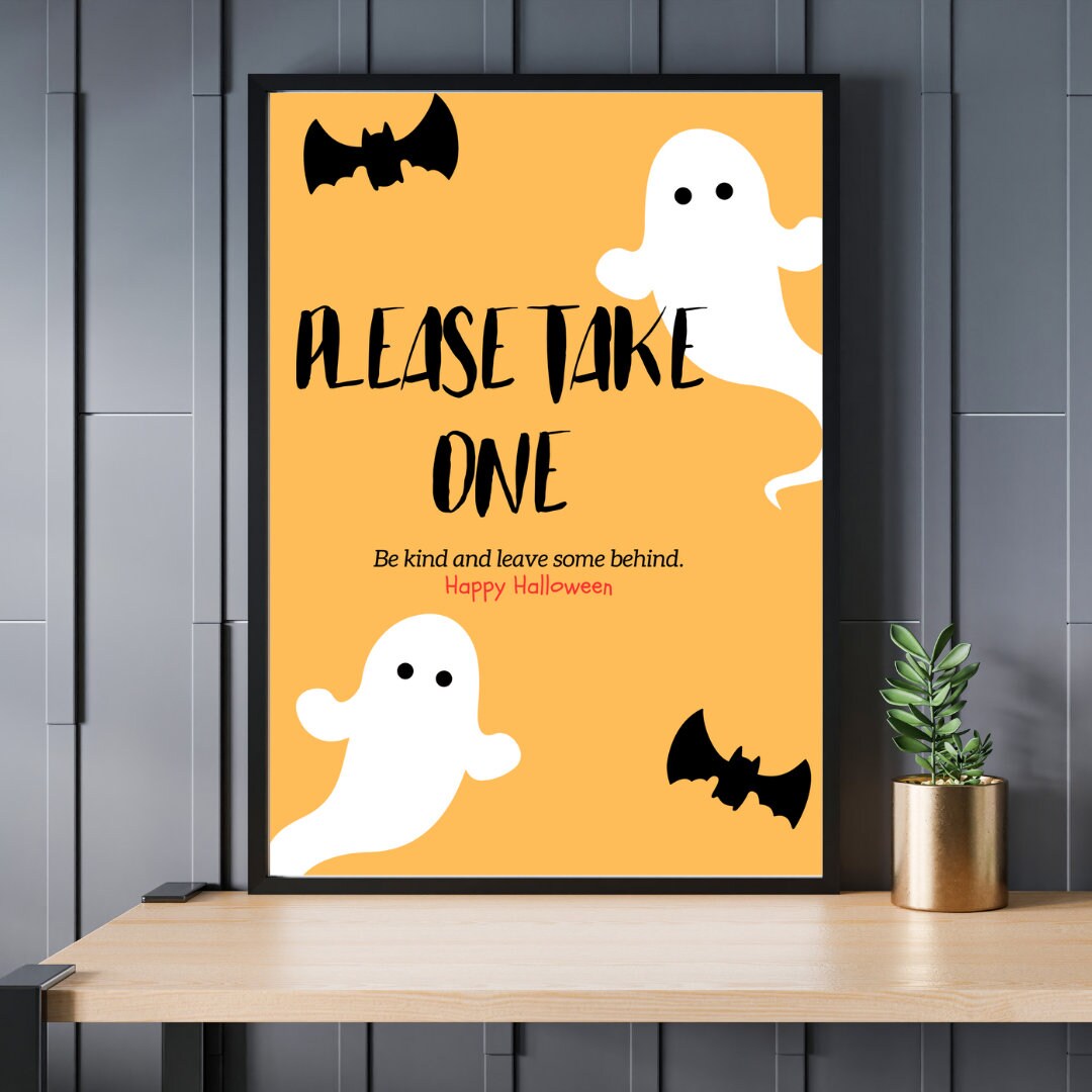 Halloween Candy Sign - Please Take One - Digital Download - Etsy