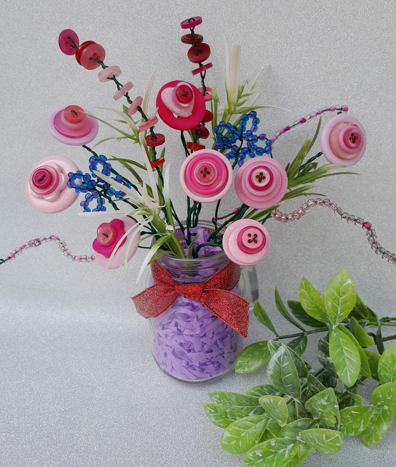 Button Flower Arrangement, Forever Flowers, Alternative Flowers, Gift ...