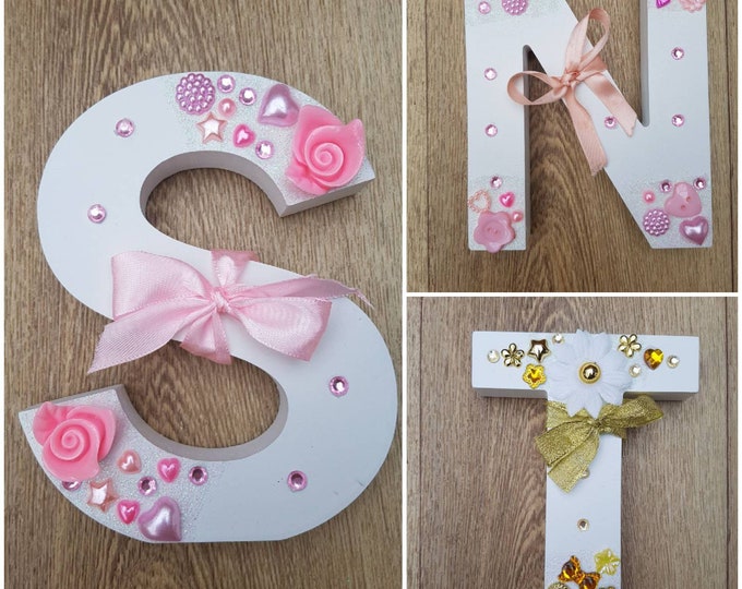 Personalised Letter Block, Initial, Wooden Letters, Monograms, 15cm ...