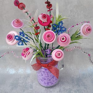 Button Flower Arrangement, Forever Flowers, Alternative Flowers, Gift ...