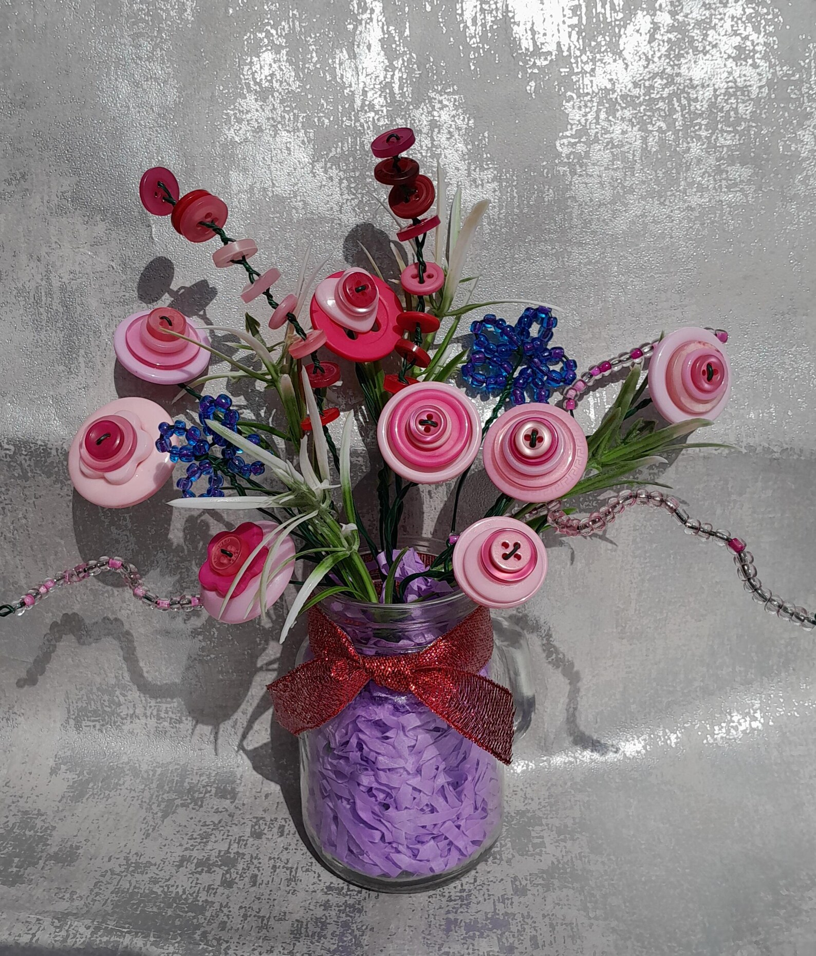 Button Flower Arrangement, Forever Flowers, Alternative Flowers, Gift ...