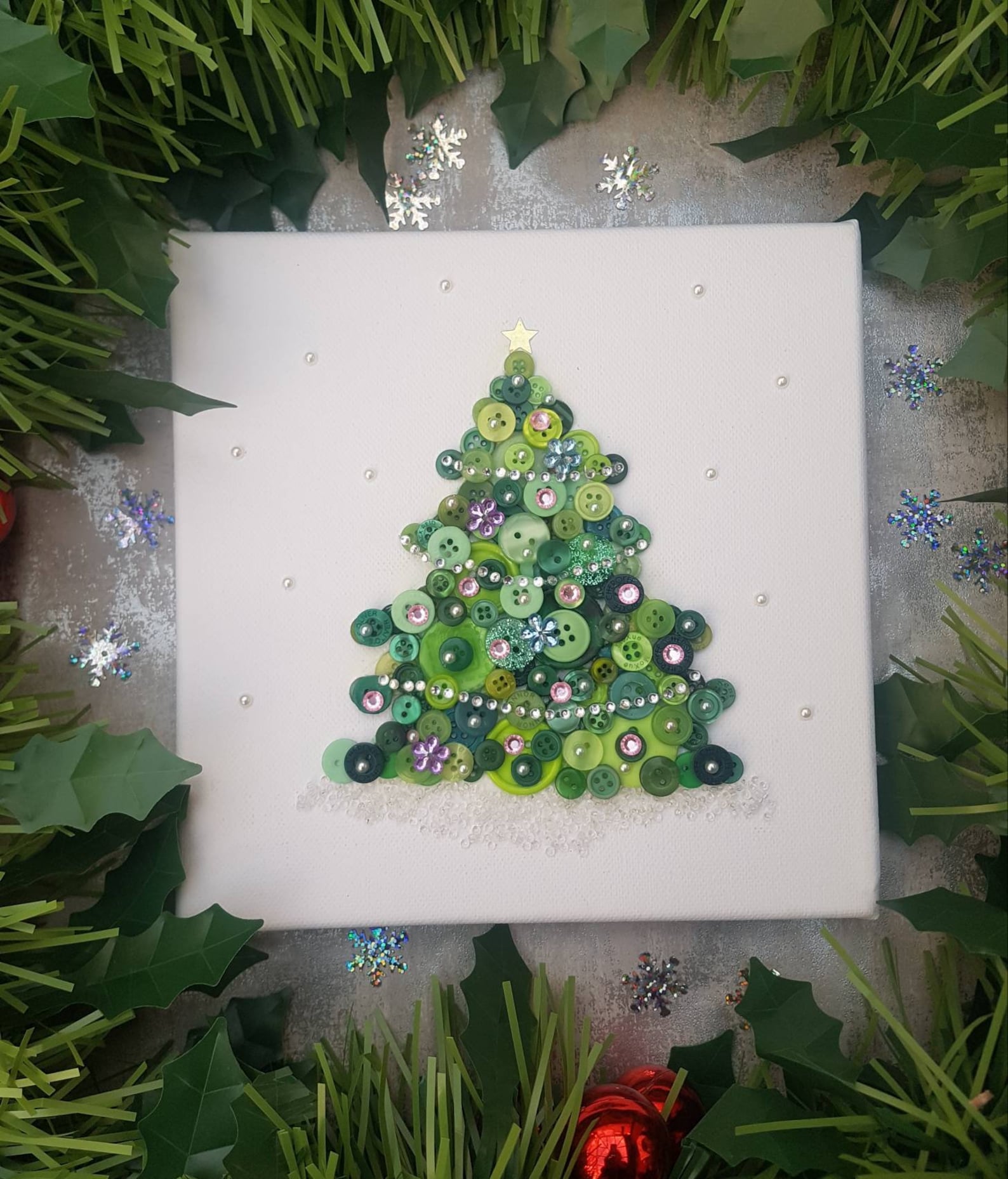 Tree Button Art, Christmas Tree Wall Art, Christmas Decor, Button Tree ...