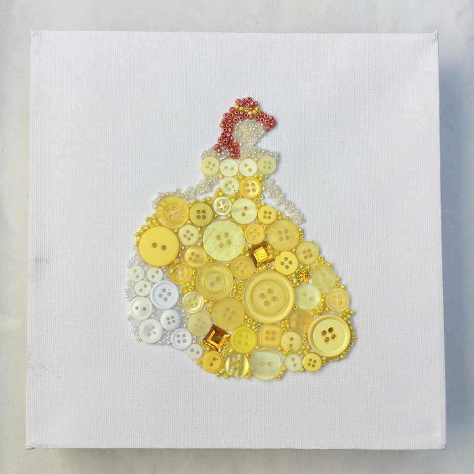 Princess Button Art Fairytale Princess Embellished Button - Etsy