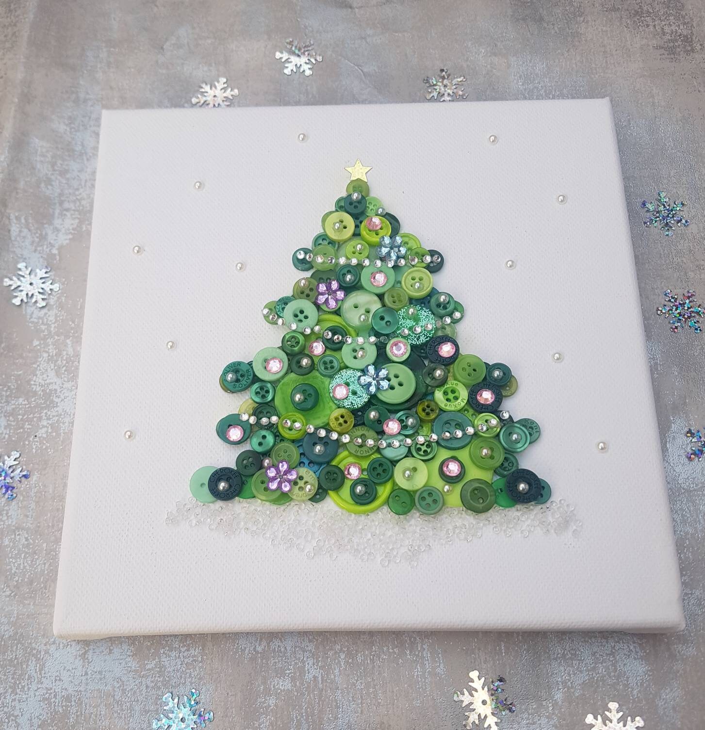 Tree Button Art, Christmas Tree Wall Art, Christmas Decor, Button Tree ...
