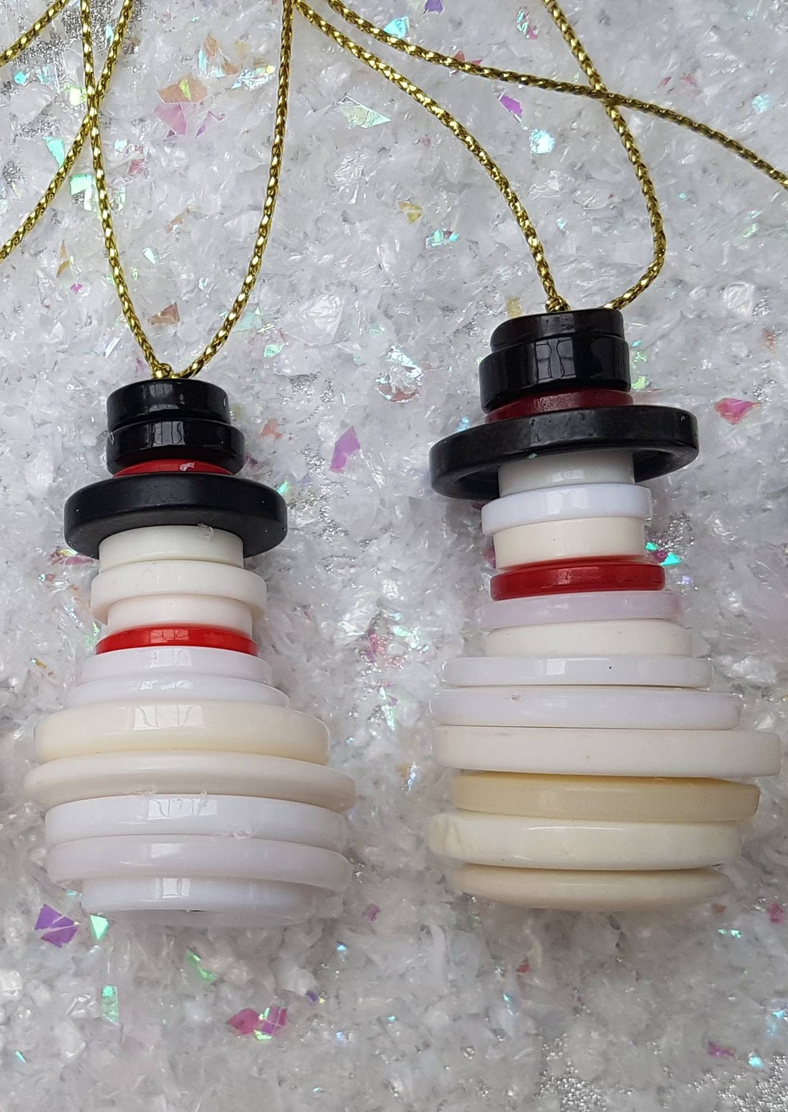 Snowman Button Ornament Button Snowman Decoration Christmas - Etsy UK